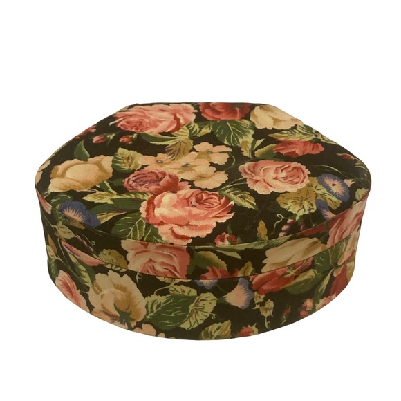 Storage & Organization | Beautiful Black Floral Fabric Clam Shaped ...